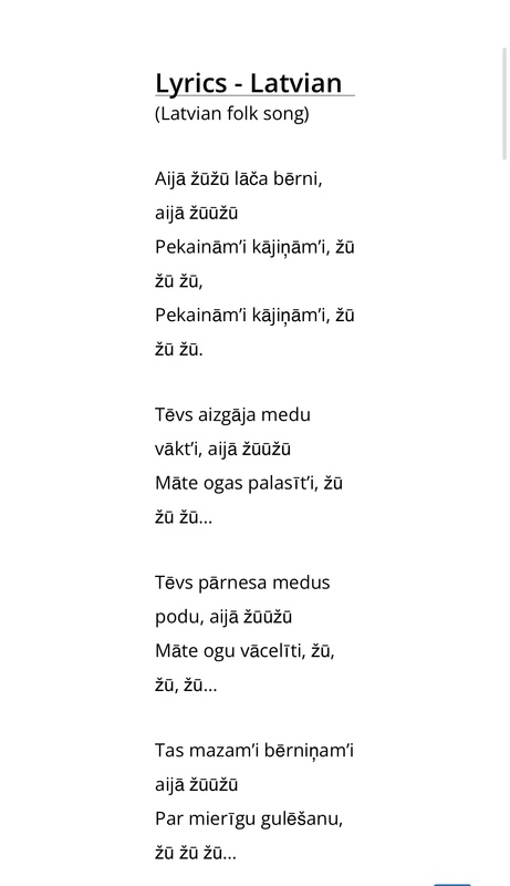 Latvian folk song suggestions